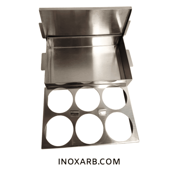 Caja Portaesputo de 6 muestras en acero inoxidable - Inox Arb