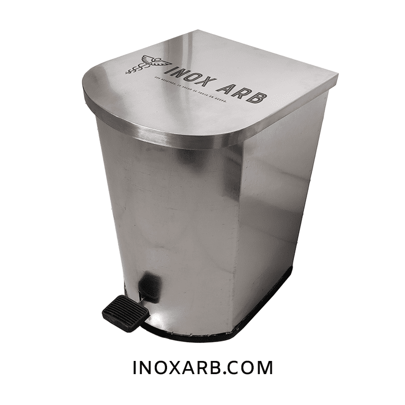 Tacho Rectangular Media luna con Balde Interno - Inox Arb