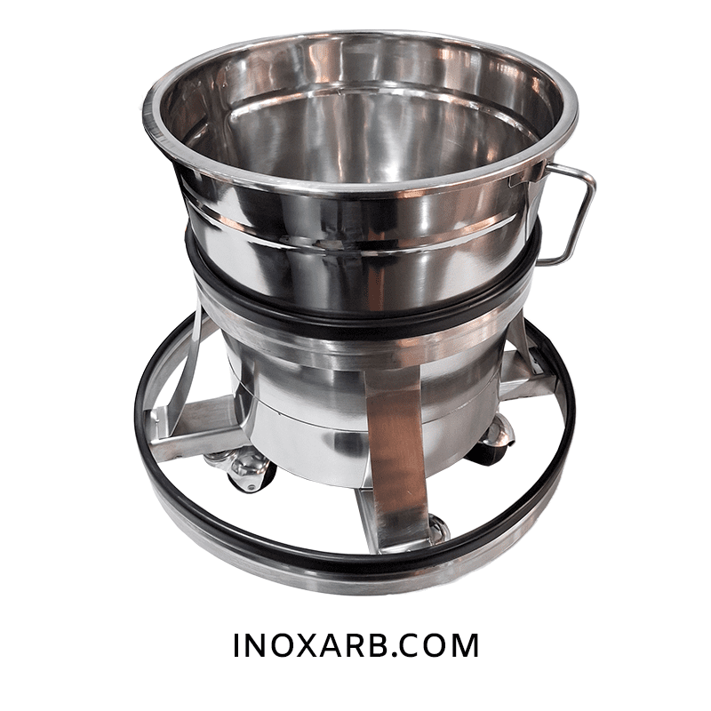 BALDE CON PORTABALDE DE 15 LITROS - Inox Arb